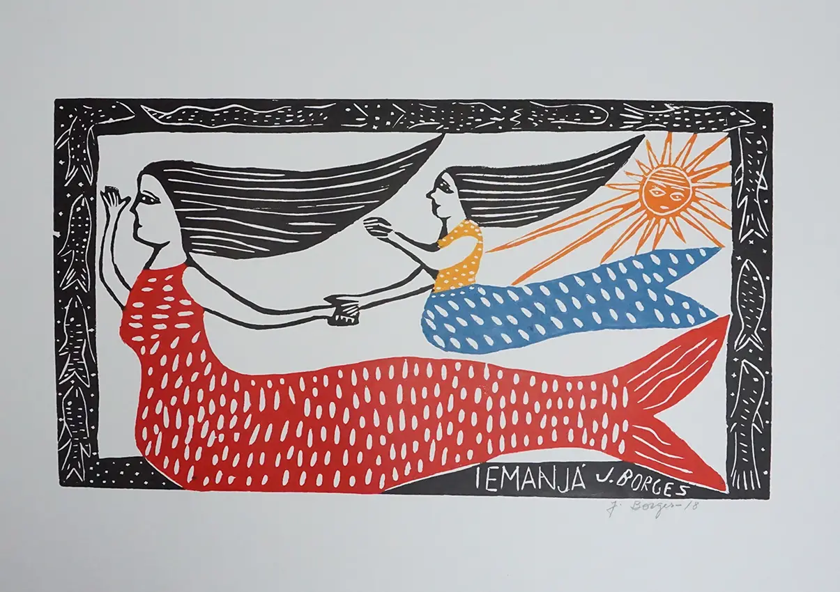 Iemanjá - J. Borges by BORGES Wood Block Print ボルジェス木版画 | 現代アートの販売・通販 ...