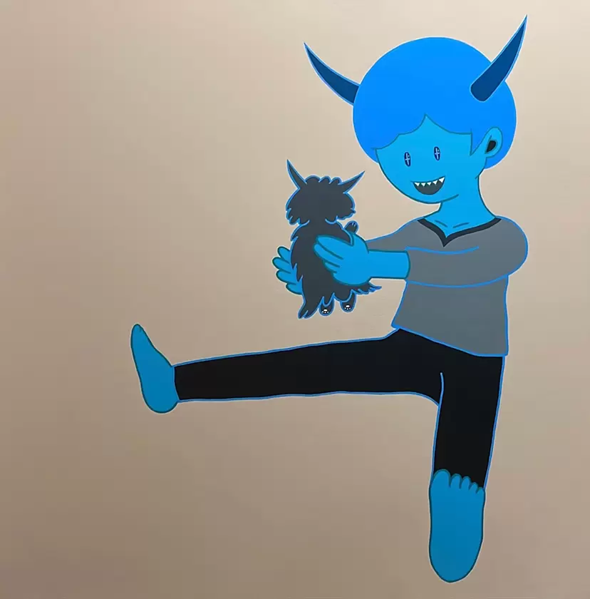 Toon Demon × Meow demon（Blue） by 弓指貴弘 | 現代アートの販売・通販 | ArtSticker